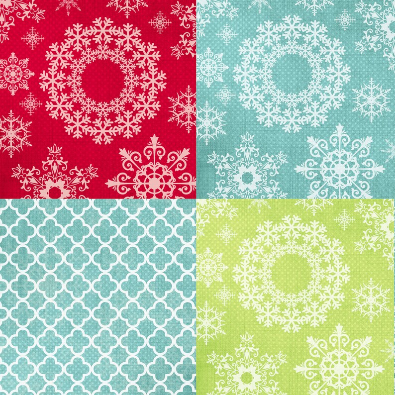 Merry & Bright Christmas Digital Paper Pack ********INSTANT DOWNLOAD ...