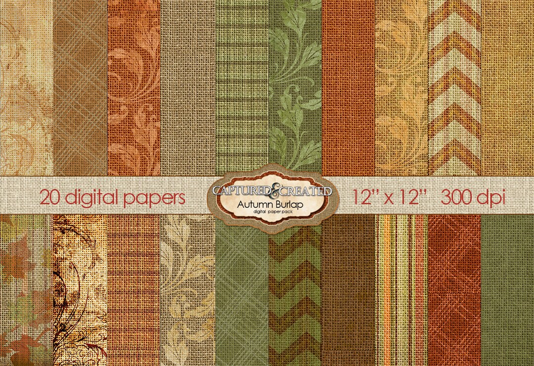 Autumn Burlap 20: Mega Digital Paper Pack**instant DOWNLOAD* - Etsy