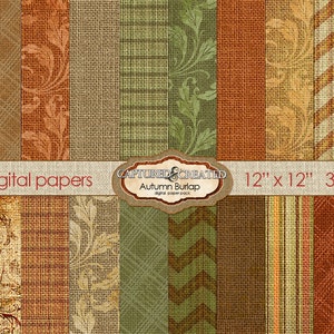Autumn Burlap 20: Mega Digital Paper Pack**instant DOWNLOAD* - Etsy