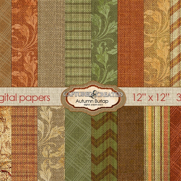 Burlap Digital Paper - Etsy