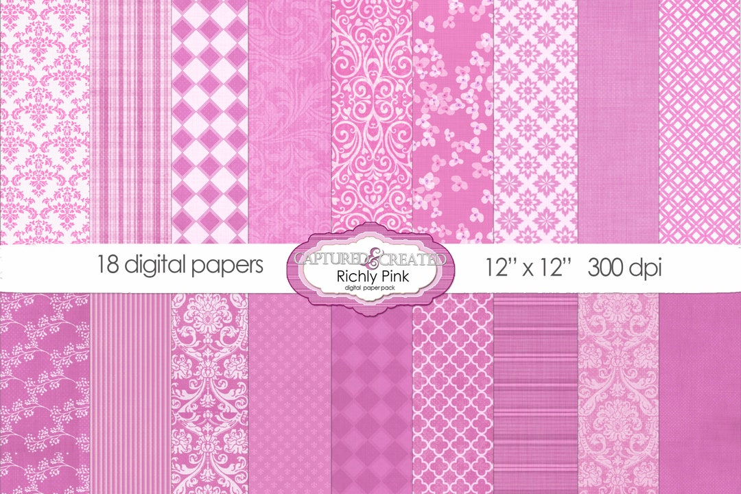 18 Richly Pink Digital Paper Pack - Etsy