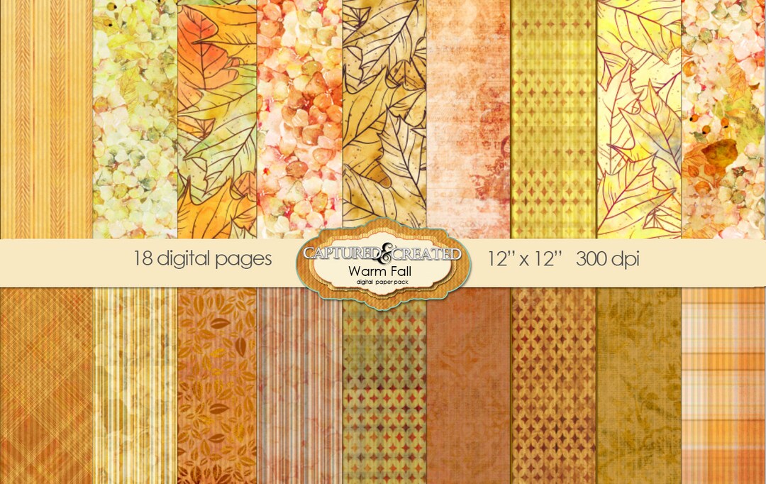 18 Warm Fall Digital Paper Pack *******INSTANT DOWNLOAD********* - Etsy
