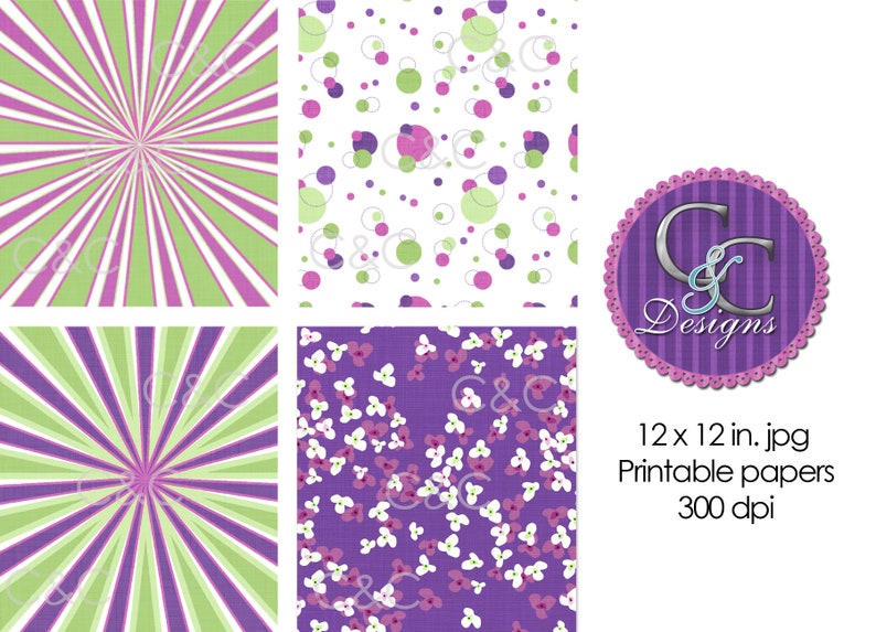 18 Grape & Bubblegum Digital Paper Pack-***instant Download*** - Etsy