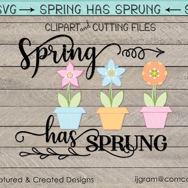 Spring Has Sprung Clipart - Etsy