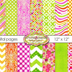 18 Digital Festive Colors # 2 Paper Pack *** Instant Download*** - Etsy