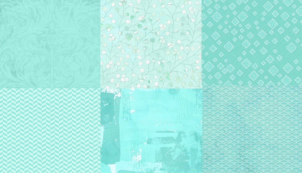 Fresh & Fun Aqua Scrapbook Digital Paper Pack 18INSTANT - Etsy