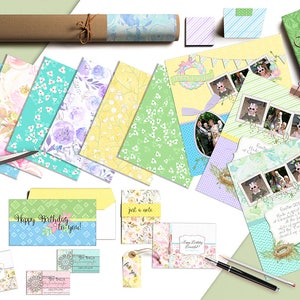 Fresh & Fun Green Scrapbook Digital Paper Pack 18**INSTANT DOWNLOAD ...