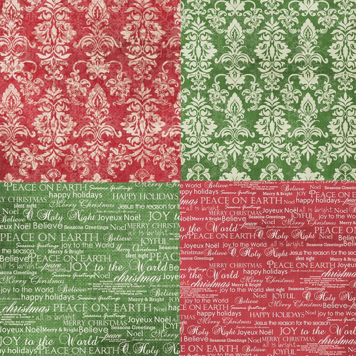 Holiday & Cheer-2 Digital Paper Pack (instant Download) - Etsy