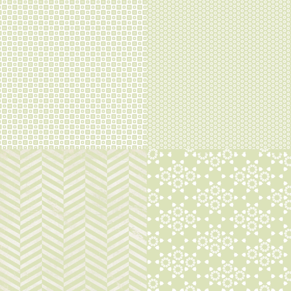 Nursery Baby Green Digital Paper Pack Collection***instant DOWNLOAD ...