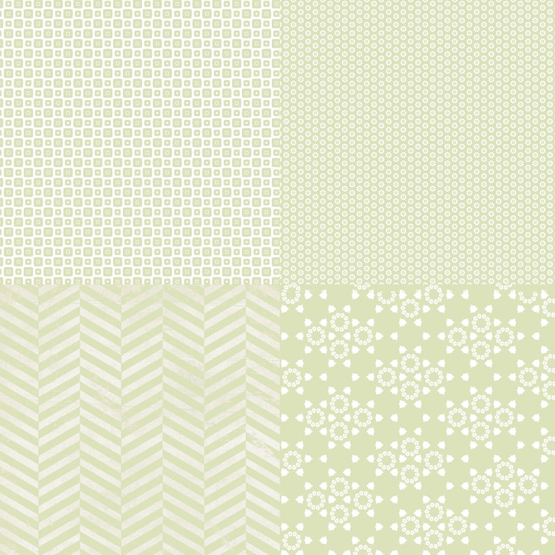 Nursery Baby Green Digital Paper Pack Collection***instant DOWNLOAD ...