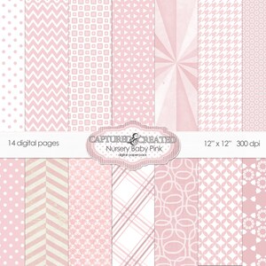 Nursery Baby Pink Digital Paper Pack Collection***instant DOWNLOAD ...