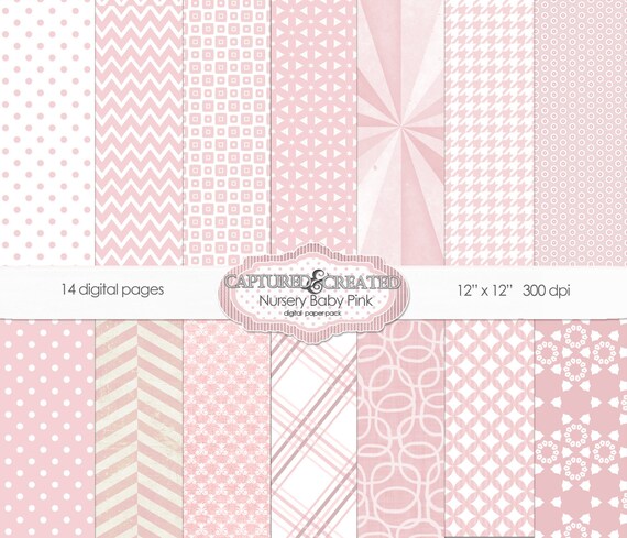 Nursery Baby Pink Digital Paper Pack Collectioninstant - Etsy