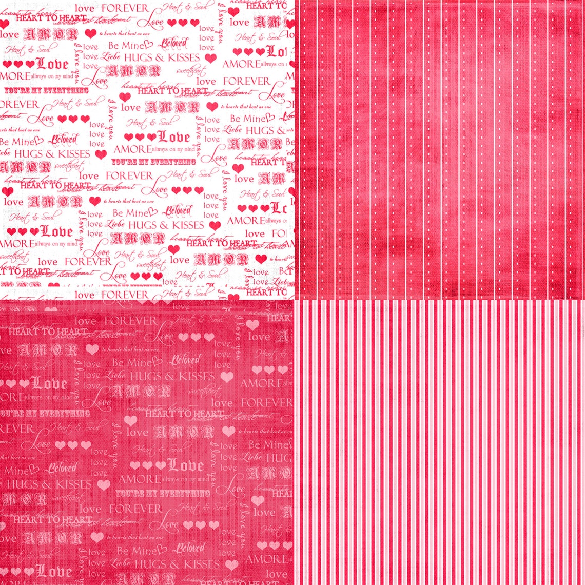 Love Letters Digital Paper Pack INSTANT DOWNLOAD - Etsy