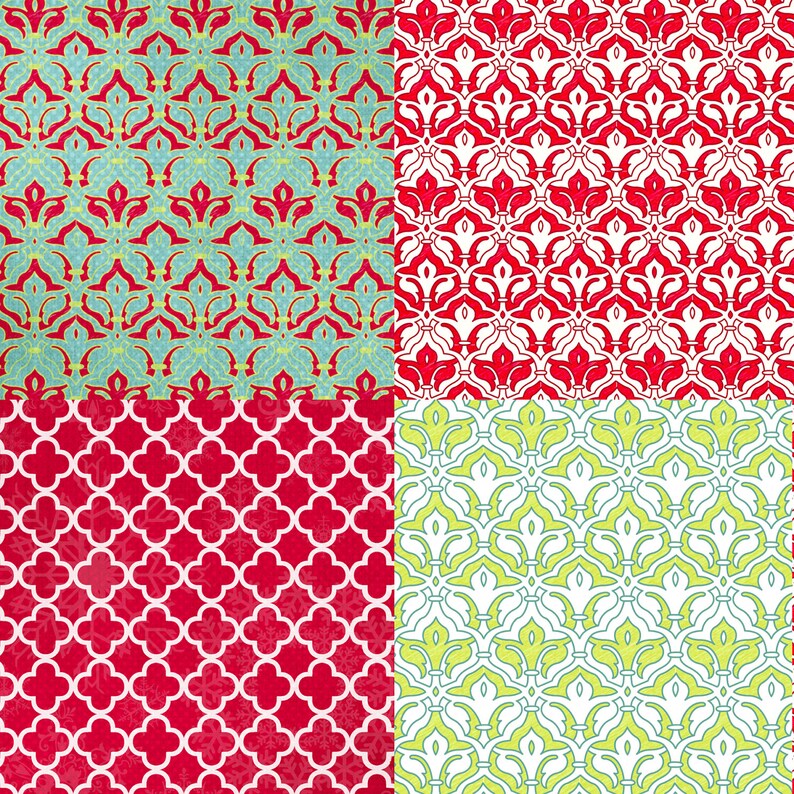 Merry & Bright Christmas Digital Paper Pack ********INSTANT DOWNLOAD ...