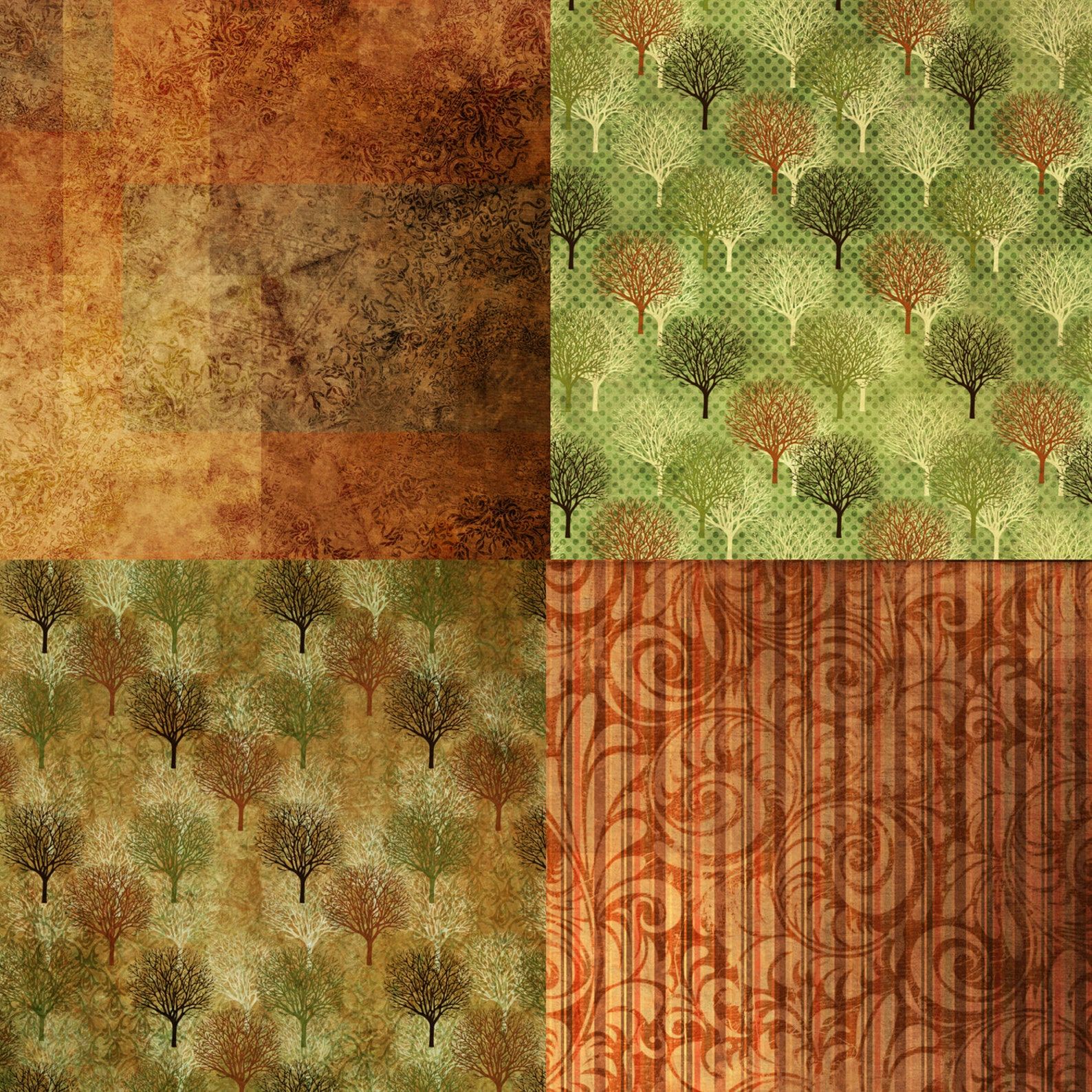 Fall Trees Digital Paper Pack *******INSTANT DOWNLOAD********* - Etsy