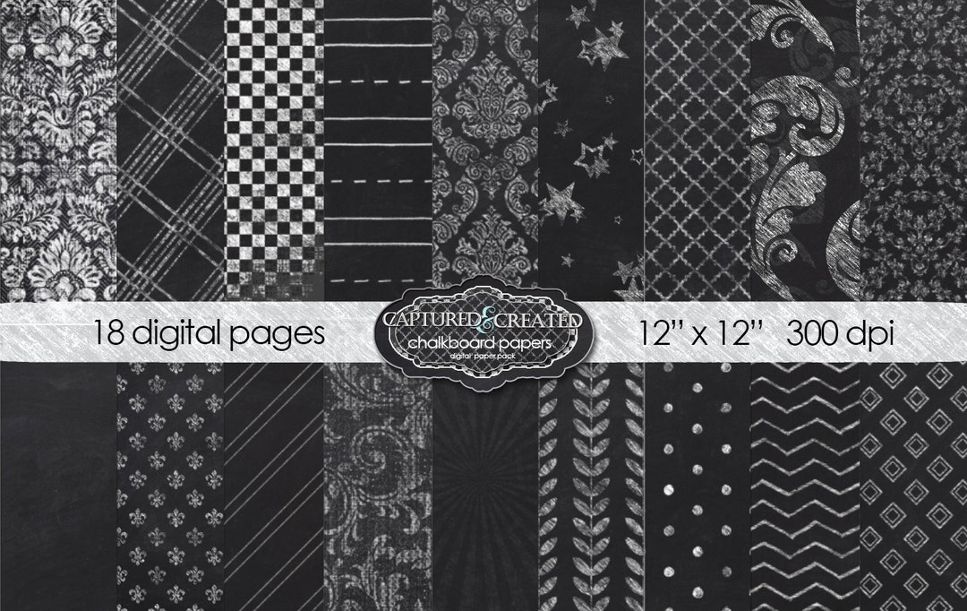 Chalkboard Papers 18: Mega Digital Paper Pack**instant DOWNLOAD* - Etsy