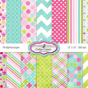Cotton Candy: Mega Digital Paper Pack**instant DOWNLOAD** - Etsy
