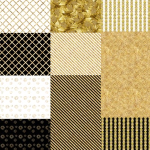 24 Christmas Gold Decorative Digital Papers Collection- Scrapbook ...