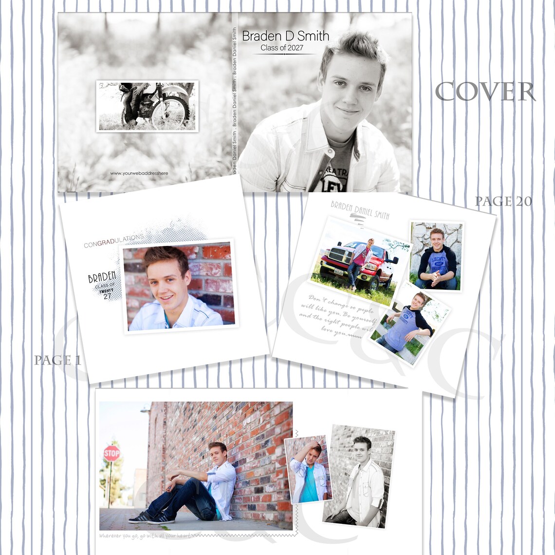 Braden Senior Album, 2024-2027 - 10x10in. Senior Boy Album,- Photo Book ...