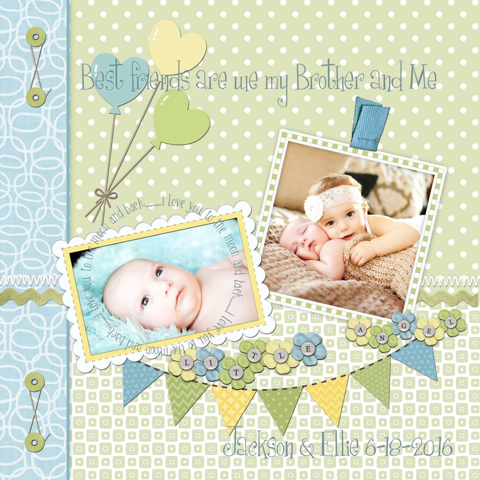 Nursery Baby Green Digital Paper Pack Collection***instant DOWNLOAD ...