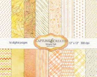 Simply Fall 2 Digital Paper Pack INSTANT | Etsy