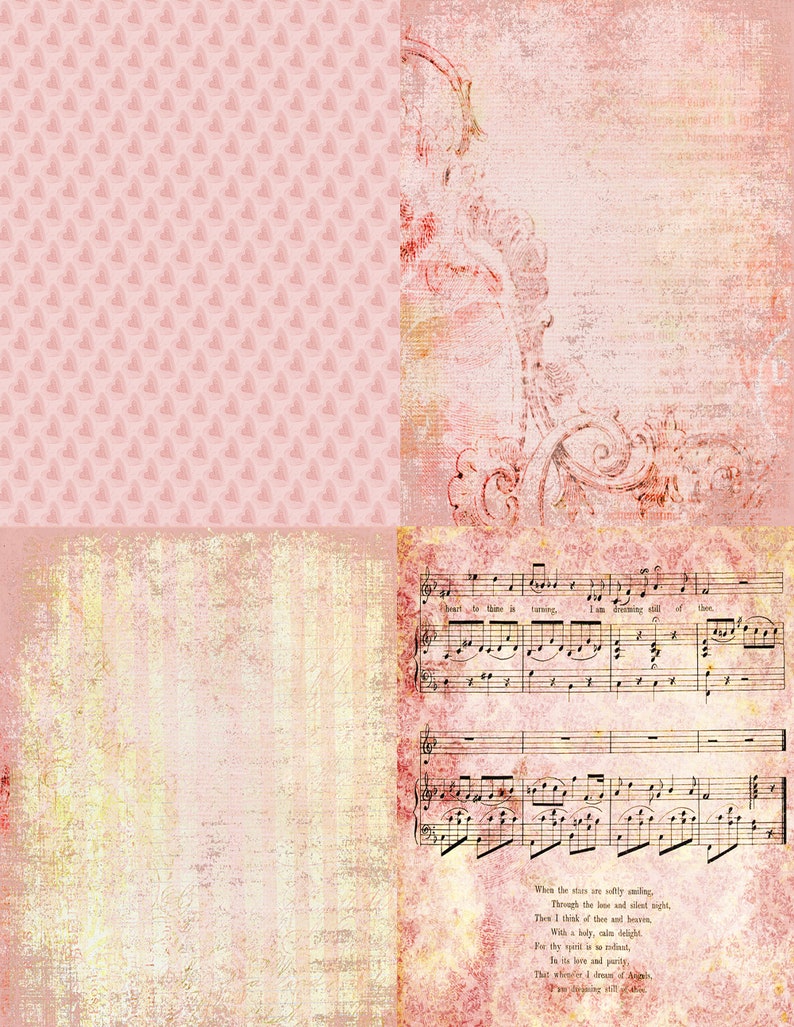 My Romance Digital Paper Pack A4 Size ( 8.5x 11 In) 14 Papers ...