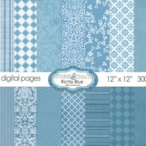 18 Richly Blue Digital Paper Pack - Etsy