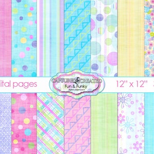 Fresh & Fun - Mega Digital Paper Pack18**instant DOWNLOAD** - Etsy