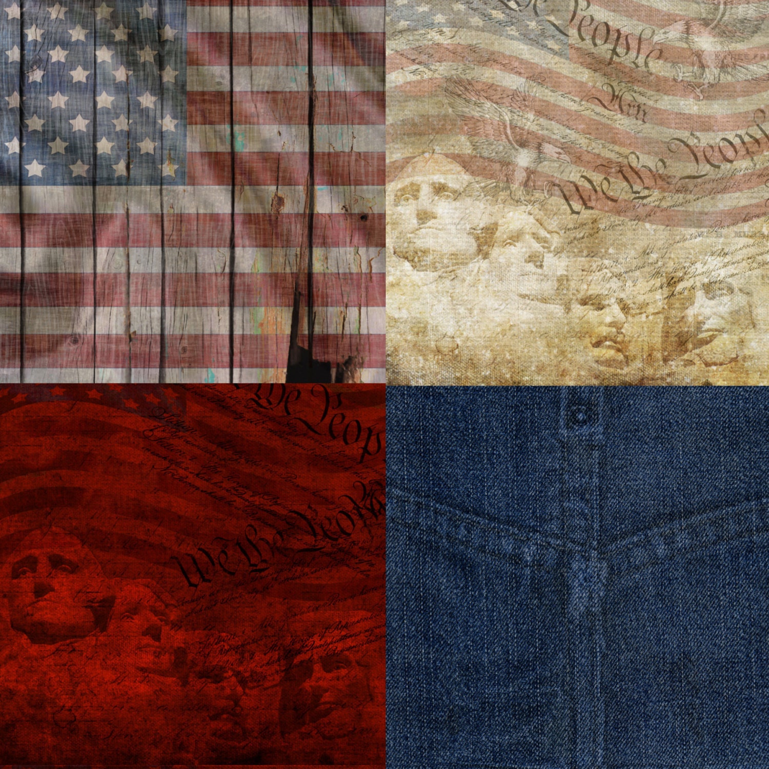 Rustic Americana-20 Digital Paper Pack **INSTANT DOWNLOAD** Wood, Stars ...