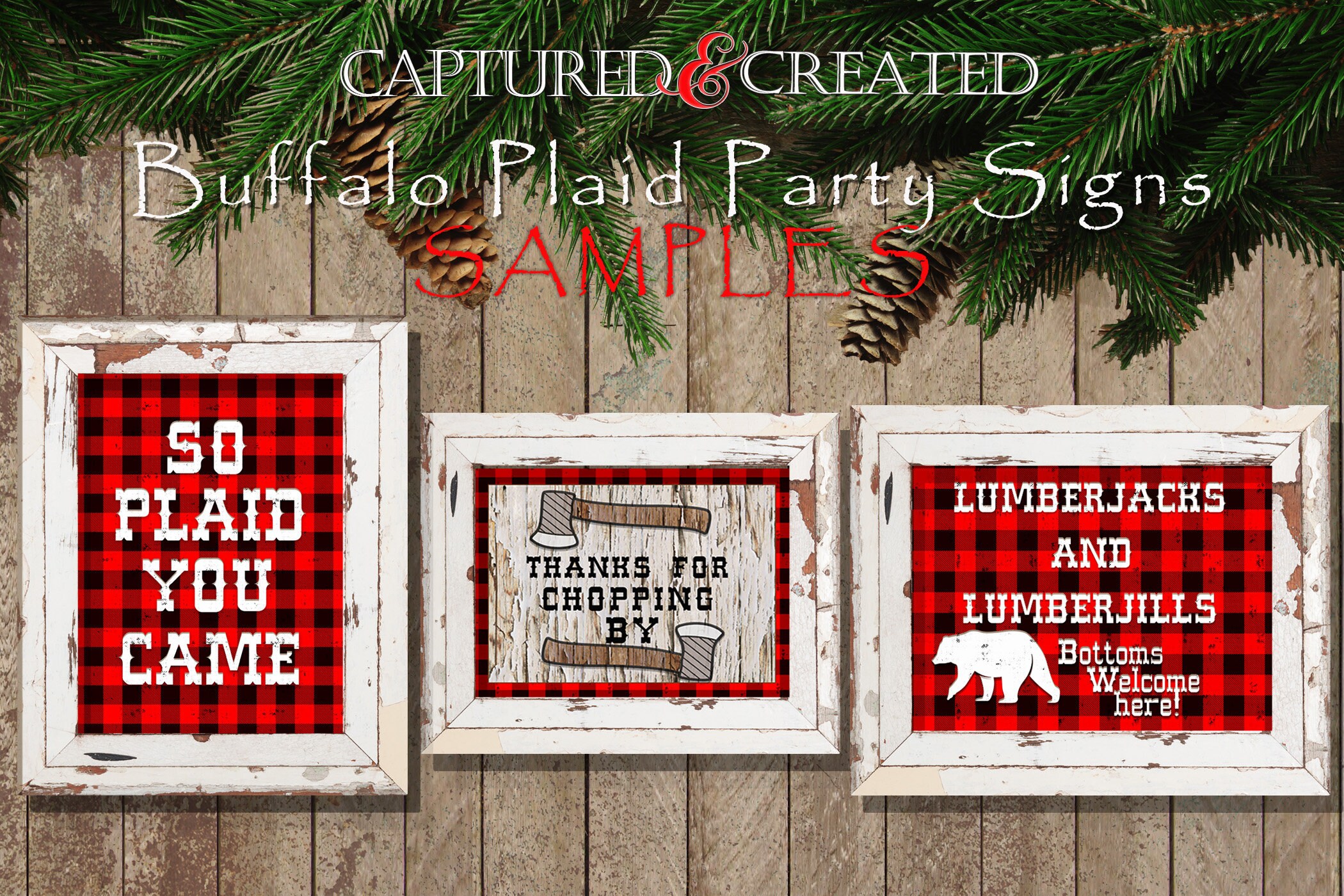 Buffalo Plaid/ Lumberjack Party Signs/ Wordart /sayings-*** Printable ...