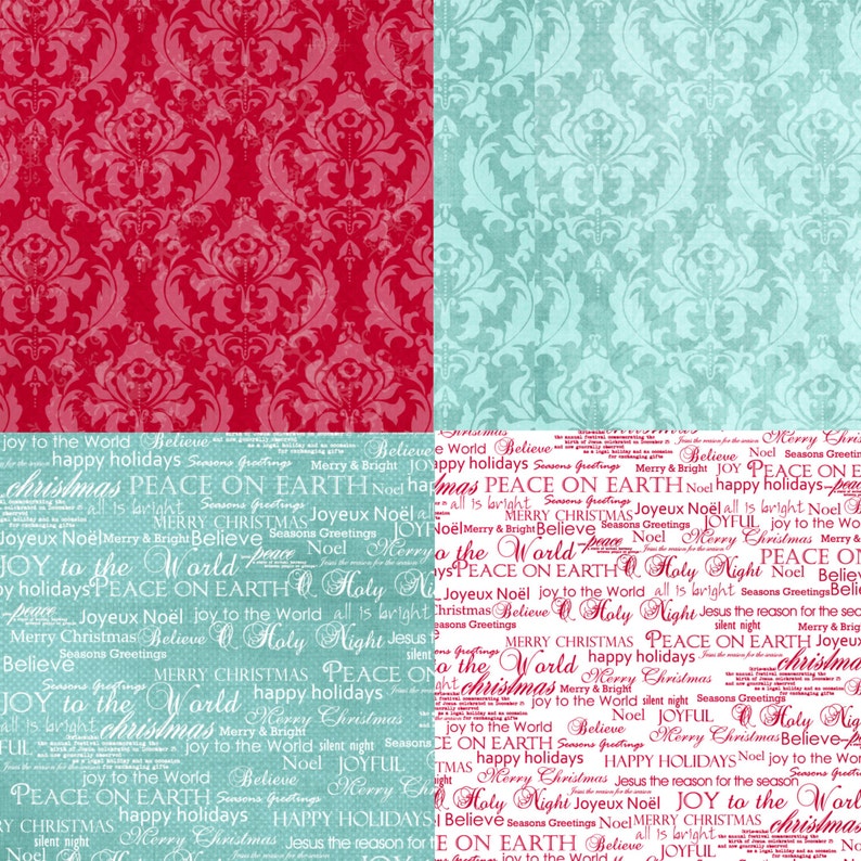 Merry & Bright Christmas Digital Paper Pack ********INSTANT DOWNLOAD ...