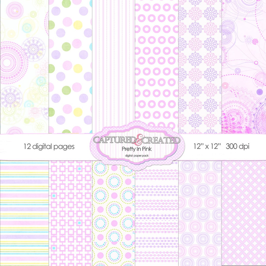 12 Pretty in Pink: Digital Paper Pack**instant DOWNLOAD** - Etsy