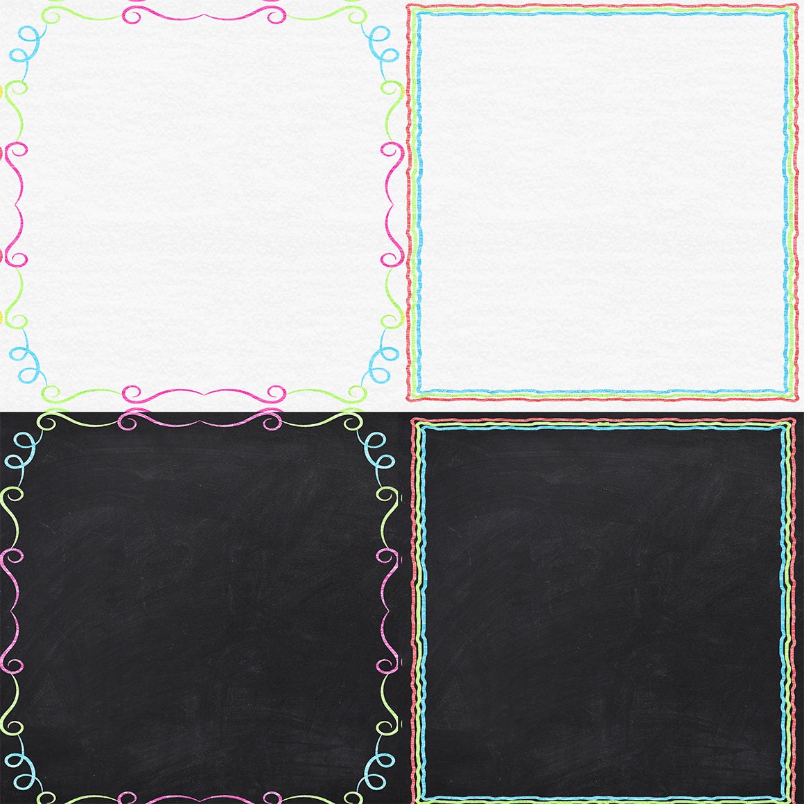 188 Chalkboard Alphabet Elements & 12 Chalkboard Papers.**instant ...