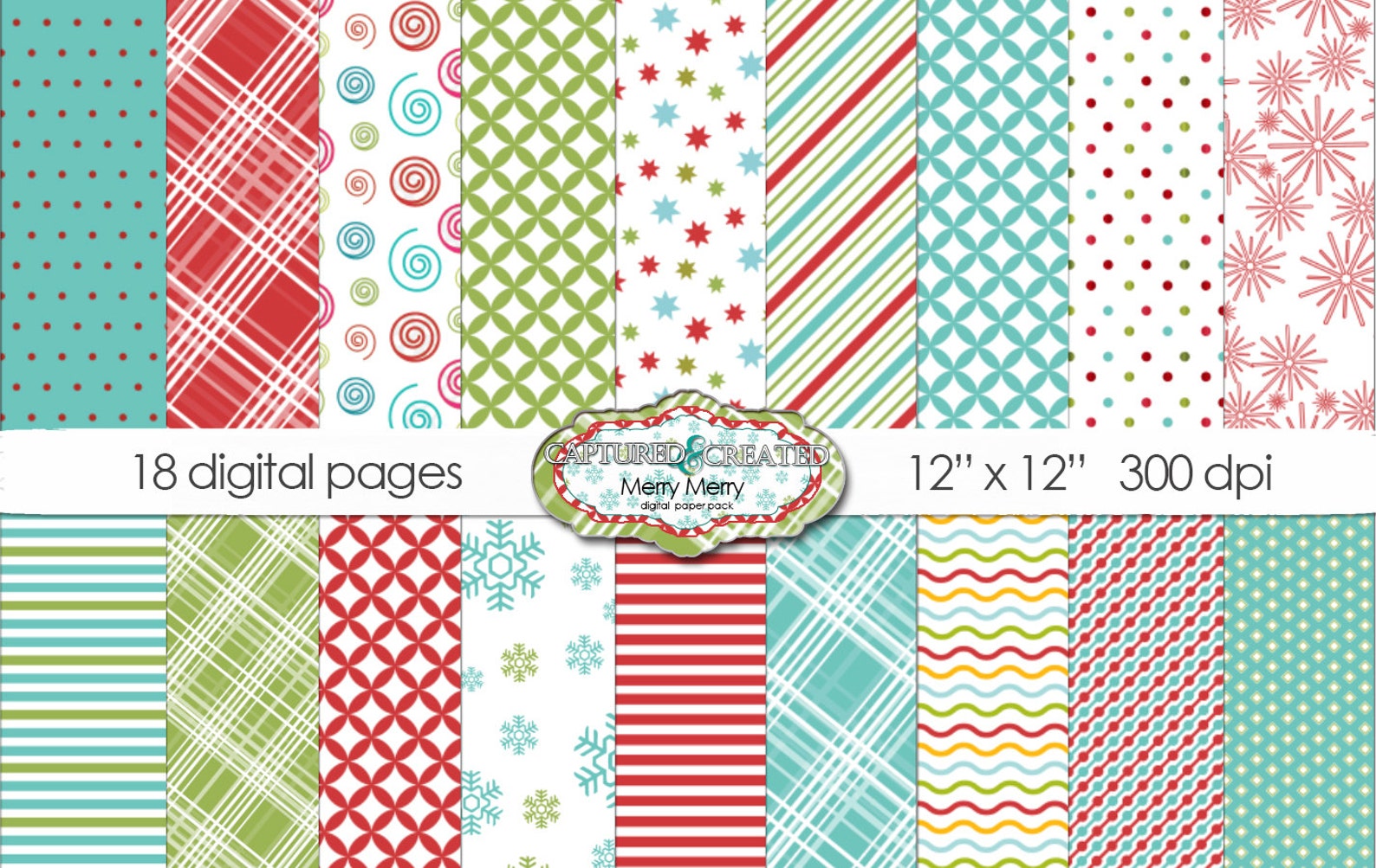 Merry-merry Christmas Digital Paper Pack******instant DOWNLOAD***** - Etsy