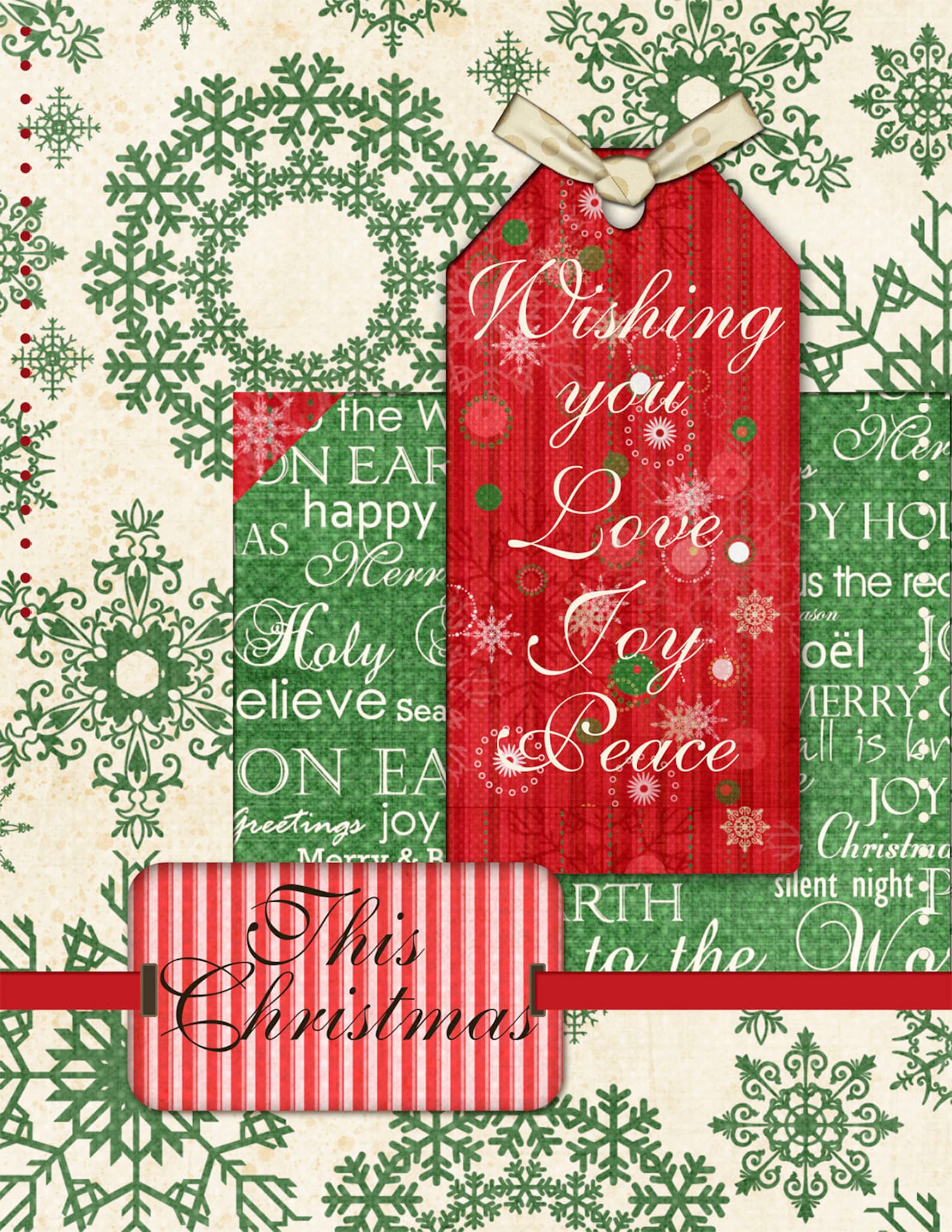Holiday & Cheer-2 Digital Paper Pack (instant Download) - Etsy