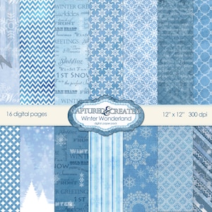 16 Winter Wonderland: Digital Paper Pack******instant DOWNLOAD ...