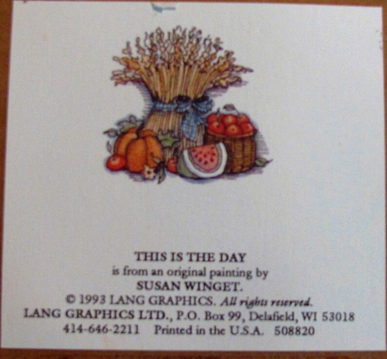 Vintage 1993 Susan Winget Prints in Matching Frames: this is the Day ...
