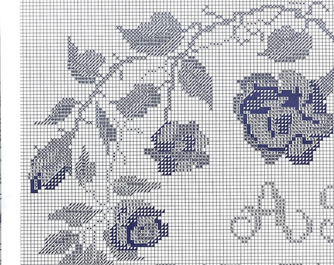 Blue Roses Alphabet Sampler Cross Stitch Kit by Princesse. 20x24 Floral ...