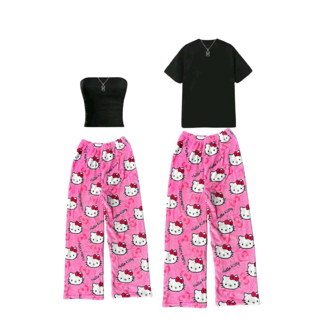 Pink Hello Kitty Pajamas Pants Valentine's Day Matching Pyjamas Gift ...