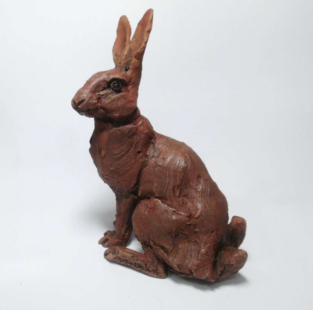Ceramic Hare Rabbit Sculpture Handmade 7 H - Etsy