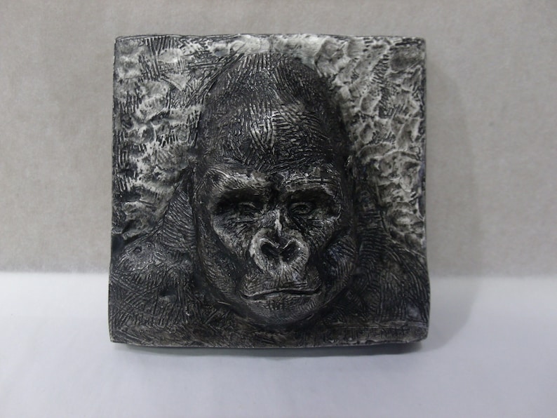 Art Tile, Gorilla, Bas Relief, 4 X 4 Hydrostone - Etsy