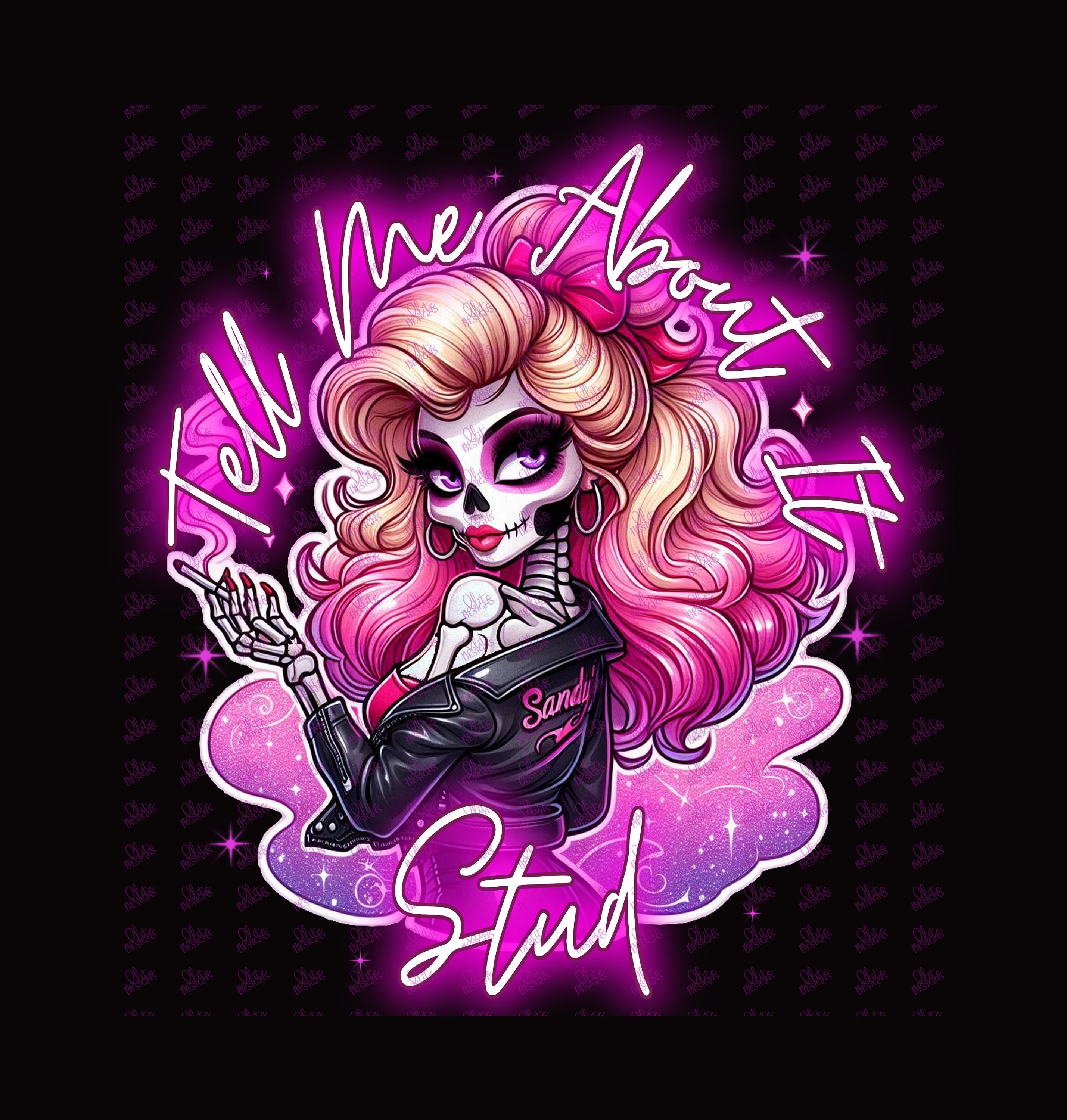 Skeleton Sandy - Tell Me About It Stud - Sublimation PNG (digital ...