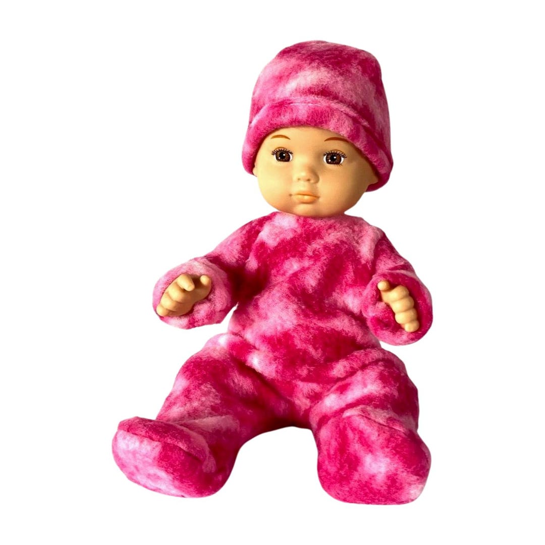 8 Inch Baby Doll Clothes - Footie Pajamas - Sleeper With Hat -handmade ...