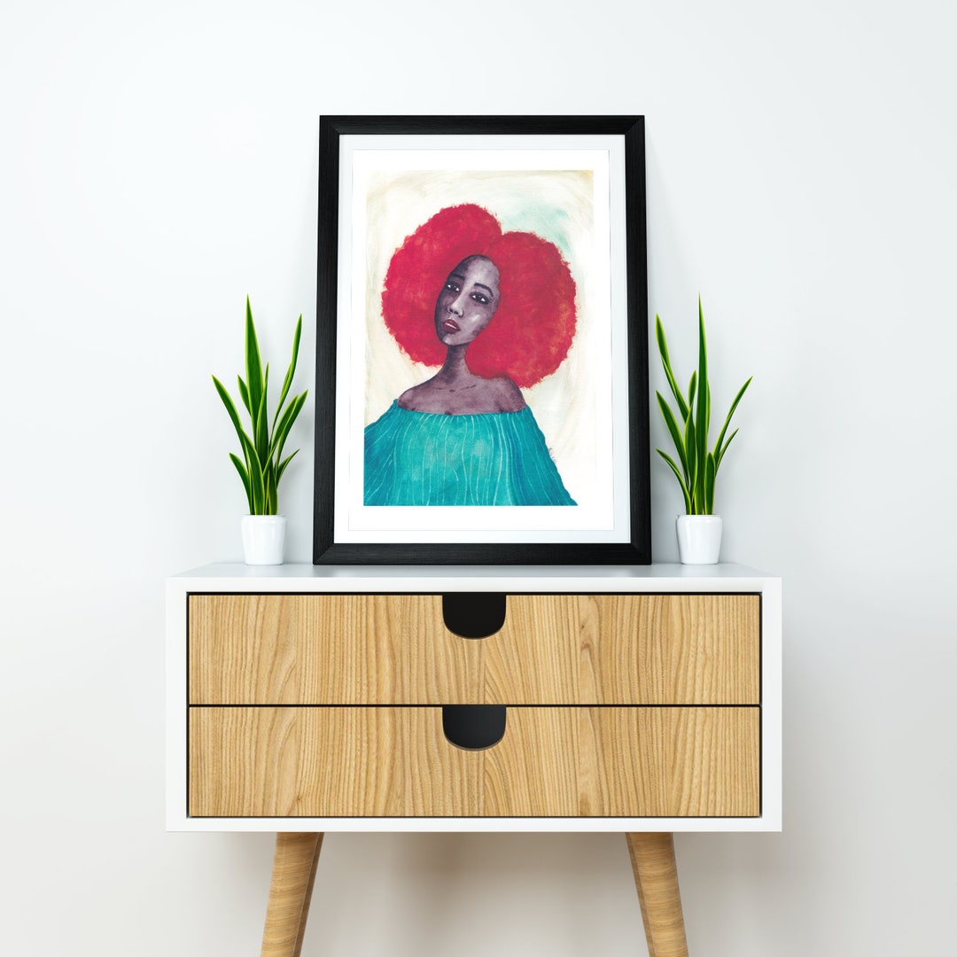 NEW DAWN Print Gift Idea A4 Black Art Giclée Print Black Woman African ...