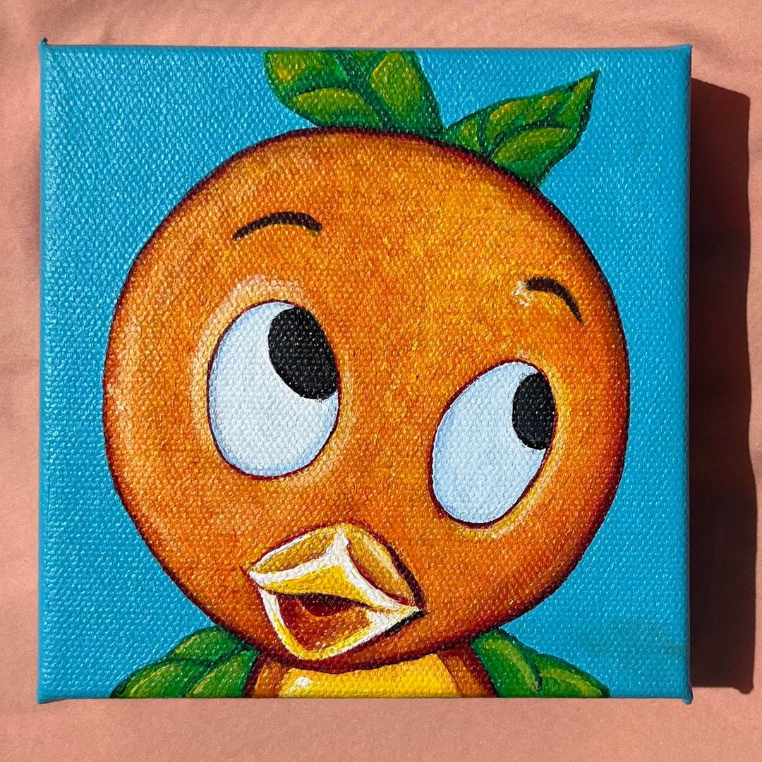 Hello Orange Bird Painting - Etsy