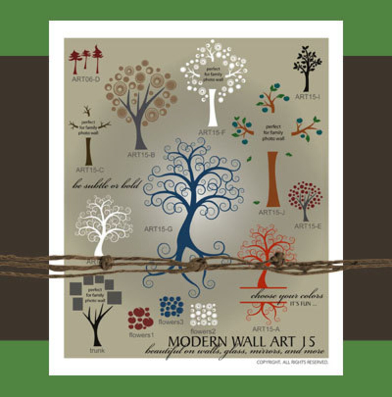 Tree Wall Decal SVG Tree Wall Art Vectors Ai Eps Svg Gsd | Etsy