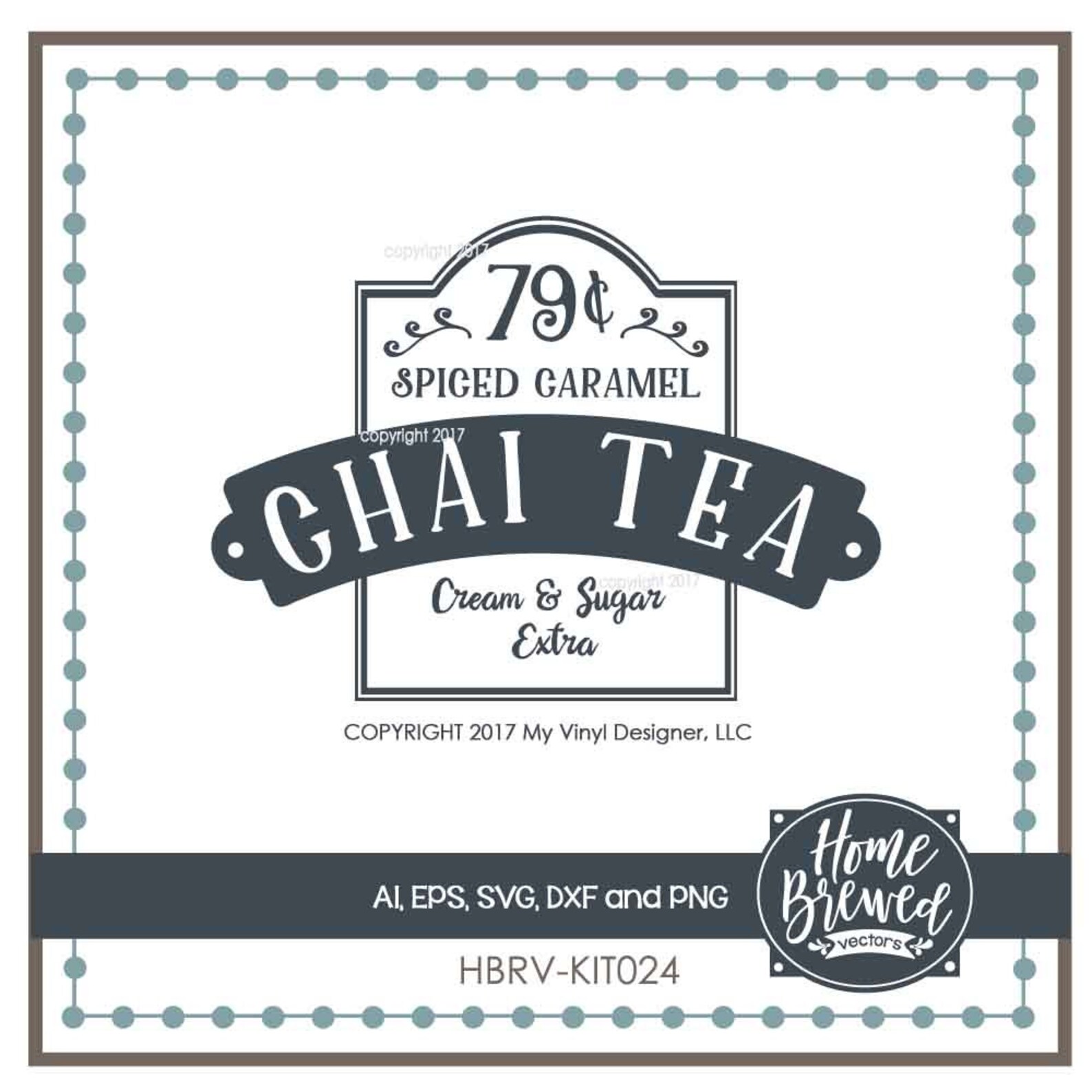 Spiced Caramel Chai Tea SVG Chai Tea Silhouette Cream Vector | Etsy