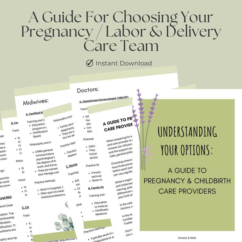 Natural Birth Prep Bundle: Birth Plan, Hospital Bag Checklist, Healthy ...