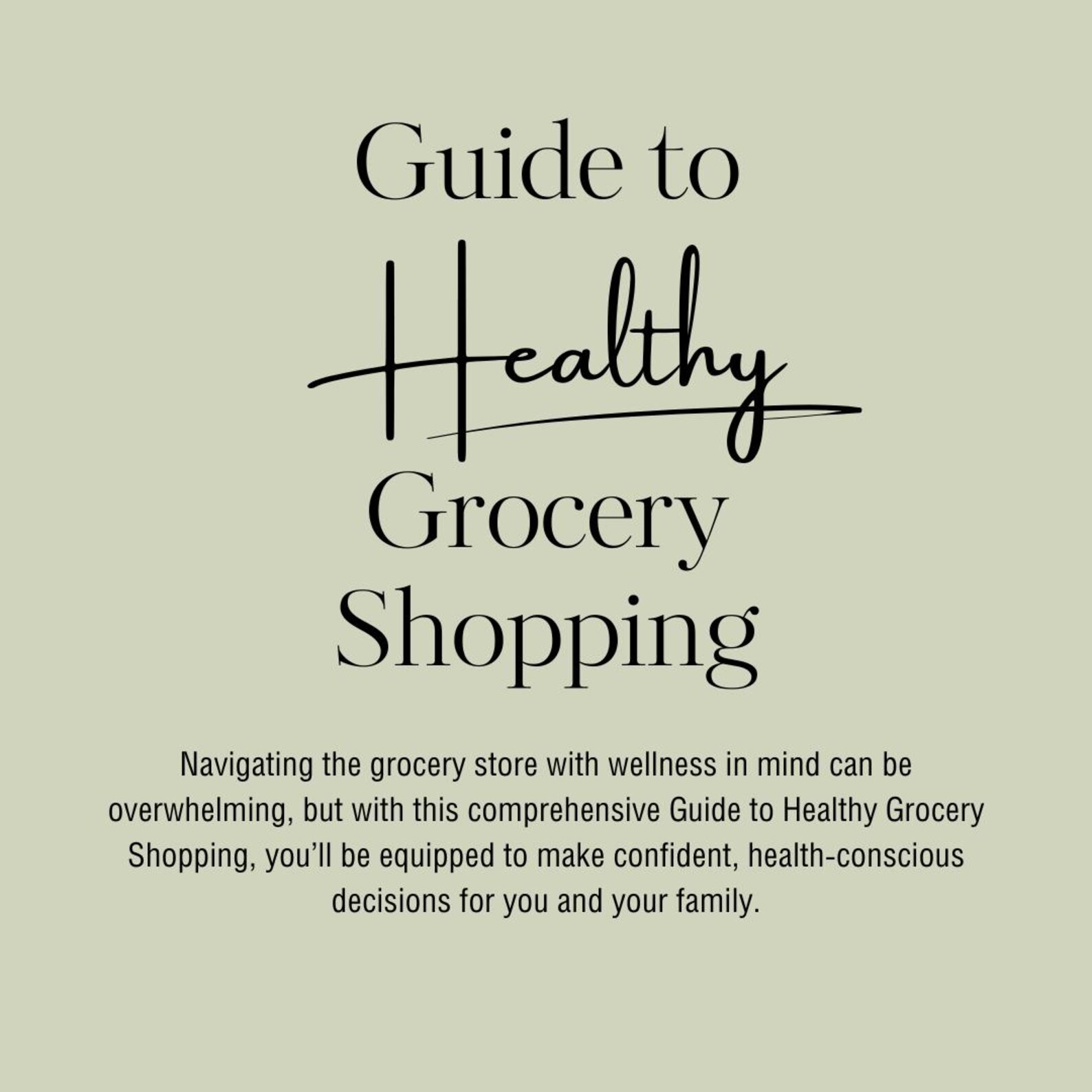 Comprehensive Guide to Healthy Grocery Shopping - Etsy