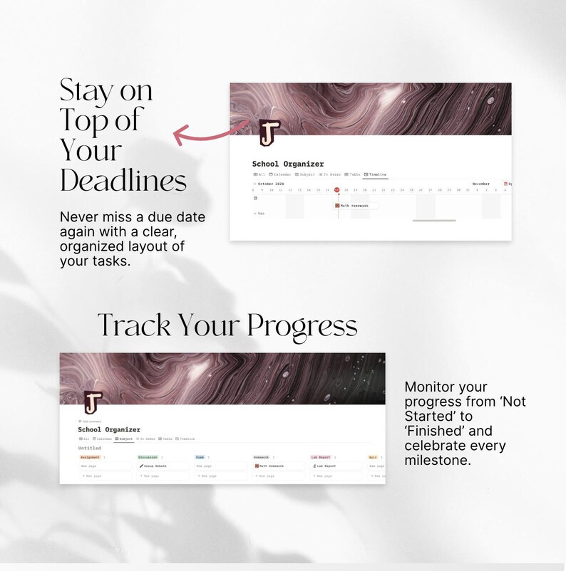 Notion Study Organizer Template, Comprehensive Academic Planner ...